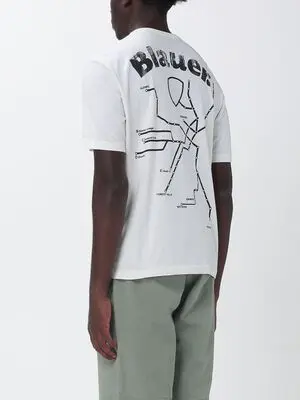 BLAUER. Printed Cotton T-shirt - Ice