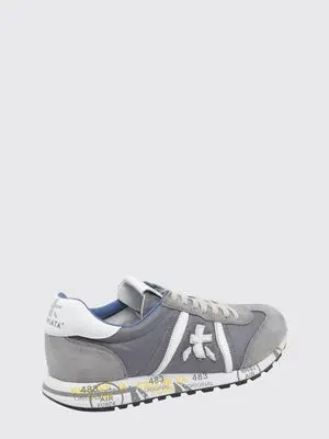 Premiata Lucy Suede And Perforated Fabric Sneakers - Grey