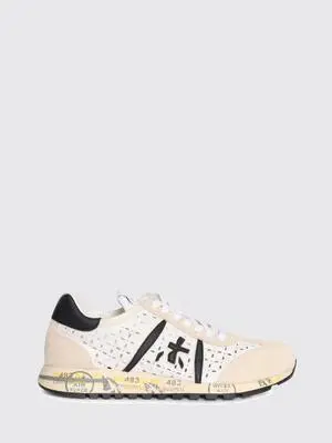 Premiata Lucy Suede And Perforated Fabric Sneakers White