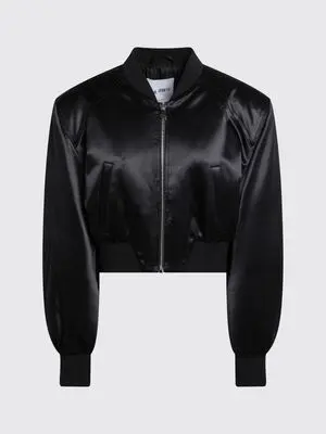 Attico Shiny Viscose Cropped Bomber Jacket