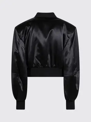 Attico Shiny Viscose Cropped Bomber Jacket