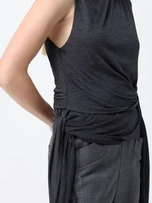 GANNI Draped Organic Cotton Top