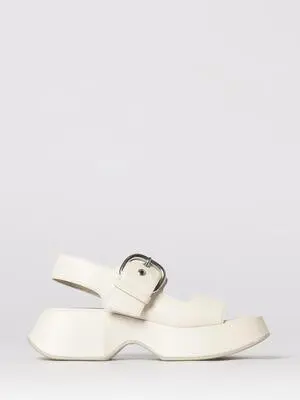 VIC MATIE Leather Platform Sandals - White