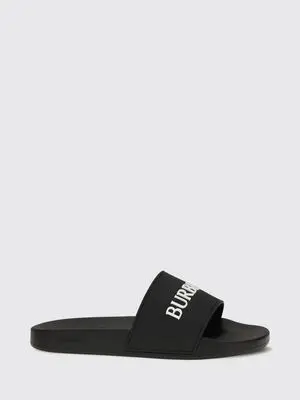 Burberry Rubber Sliders With Logo Detailing - Black