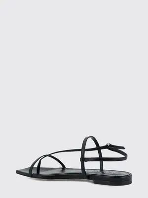 AeydĒ Smooth Leather Slingback Sandals With Low Heel And Square Toe