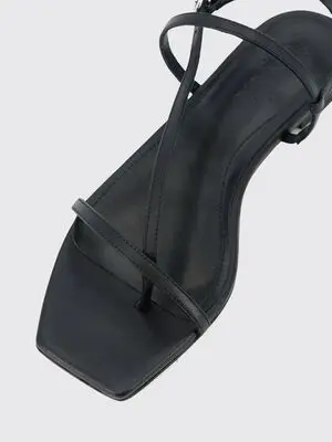 AeydĒ Smooth Leather Slingback Sandals With Low Heel And Square Toe