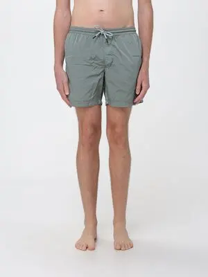 BLAUER. Nylon Swimsuit With Drawstring - Olive