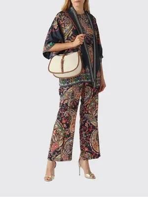 Etro Pony Shoulder Bag In Cotton Blend Linen Canvas