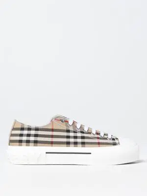 Burberry Checked Lace-up Trainers - Beige