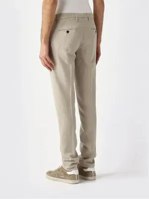 DONDUP Linen And Cotton Blend Chino Trousers
