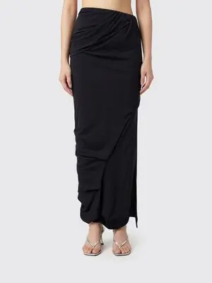 ENTIRE STUDIOS Stretch Cotton Long Skirt - Black