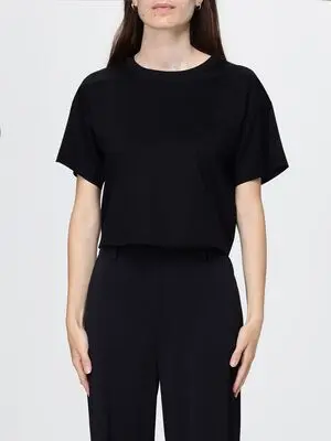 Max Mara Cotton Crop T-shirt - Black