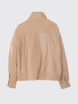 Pinko Leather Biker Jacket - Beige