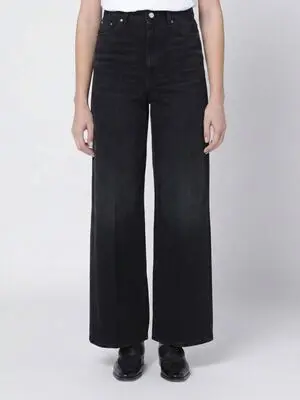 TOTEME Cotton Denim Wide-leg Jeans - Black