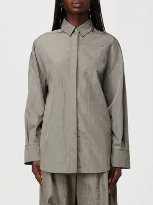 Max Mara MM Max Mara Relaxed Technical Canvas Shirt Green