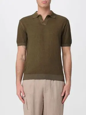 BLAUER. Knitted Cotton Polo Shirt - Military
