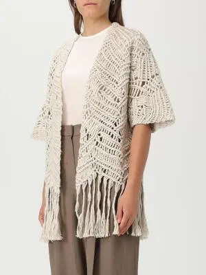 Brunello Cucinelli Open Knit Fringe Cardigan
