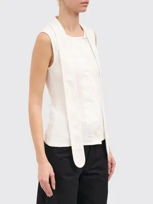 LEMAIRE Sleeveless Cotton Blend Top - Milk