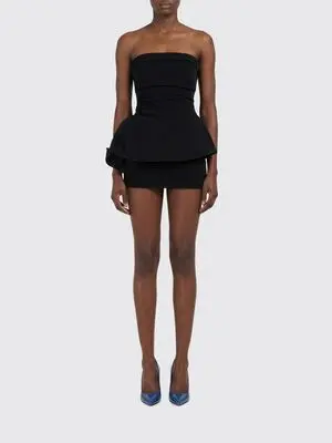 Magda Butrym Ribbed Peplum Mini Dress