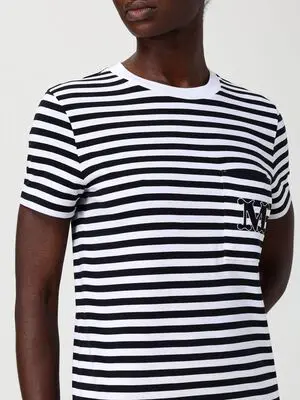 Max Mara Striped Cotton Top With Logo
