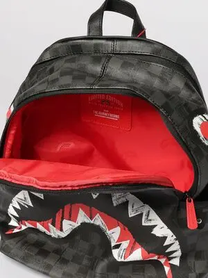 SPRAYGROUND Scribble Shark Savage Saffiano Check Synthetic Leather Backpack