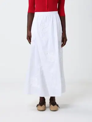 Liu Jo Embroidered Cotton Skirt - White
