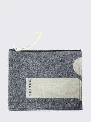 Isabel Marant Étoile Netia Cotton Clutch With Logo Print - Black