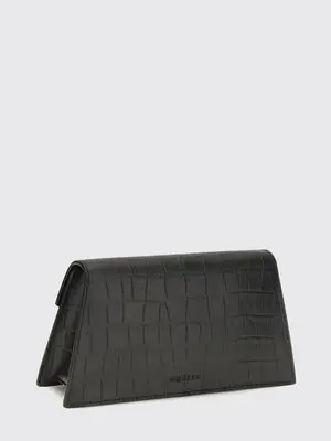 Alexander McQueen Mini Bag In Croc-effect Calfskin Leather With Skull - Black