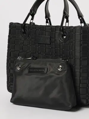 Emporio Armani Woven Polyamide Handbag With Logo