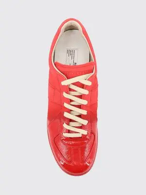 MAISON MARGIELA Replica Low-top Sneakers In Patent And Smooth Leather - Black