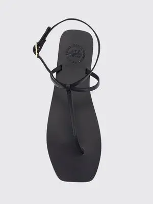 ATP ATELIER Flat Smooth Leather Thong Sandals With Ankle Strap