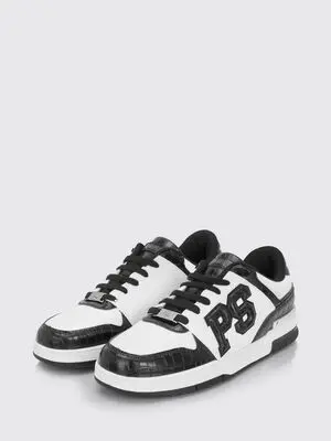 PLEIN SPORT Crocodile Print Leather Sneakers - Bianco 3
