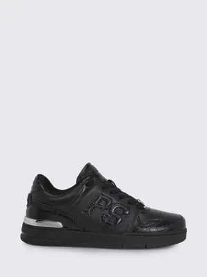 PLEIN SPORT Crocodile Print Leather Sneakers Black
