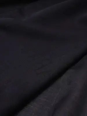 Emporio Armani Cotton Blend Stole With Eagle Jacquard - Blue