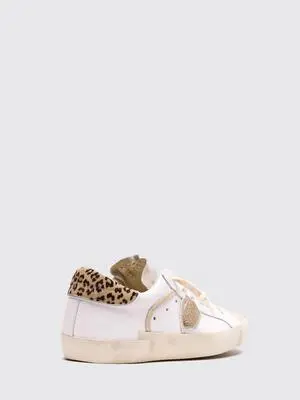 Philippe Model Sneakers In Leather, Suede, And Pony Skin With Animalier Pattern