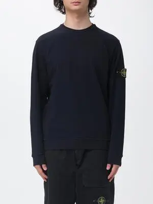Stone Island Cotton Crew Neck Sweatshirt With Logo - Blue