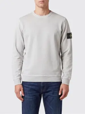 Stone Island Cotton Crew Neck Sweatshirt With Logo - Grey