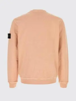 Stone Island Cotton Crew Neck Sweatshirt With Logo Patch - Pink