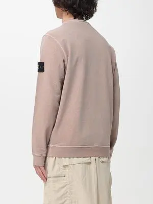 Stone Island Cotton Crew Neck Sweatshirt With Logo Patch - Sand