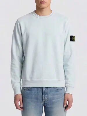 Stone Island Cotton Crew Neck Sweatshirt With Logo - Sky