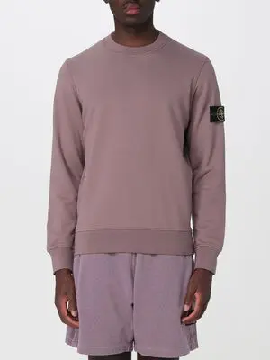 Stone Island Cotton Crew Neck Sweatshirt With Logo - Violet