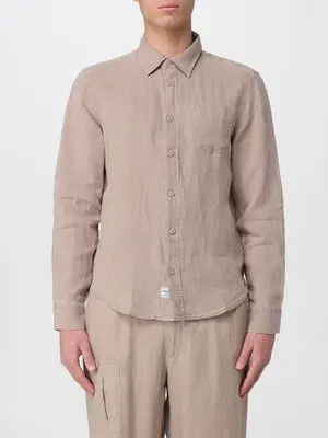 BLAUER. Linen Casual Shirt Beige
