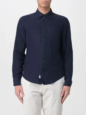 BLAUER. Linen Casual Shirt - Navy
