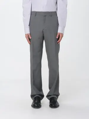 AMI Paris Straight Wool Trousers - Grey