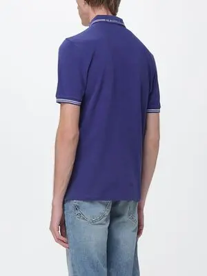 BLAUER. Cotton Polo Shirt With Emblem - Blue