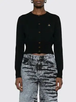 VIVIENNE WESTWOOD Wool Cardigan With Embroidered Orb Logo
