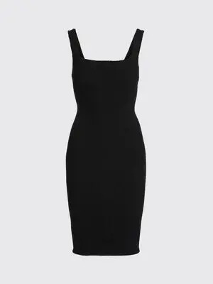 Hunza G Ribbed Square Neck Midi Dress