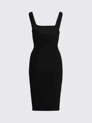 Hunza G Ribbed Square Neck Midi Dress