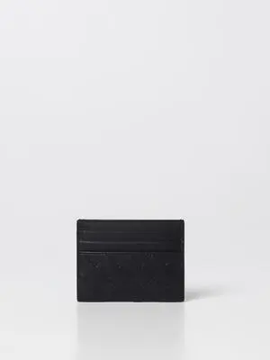 Bottega Veneta Woven Calfskin Flat Card Holder - Black