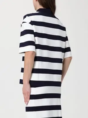 Max Mara Striped Cotton Polo Shirt - Blue